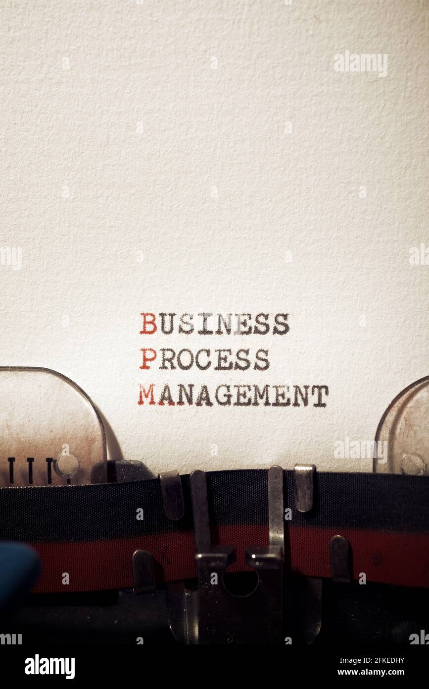 Business process management phrase written with a typewriter Stock ...