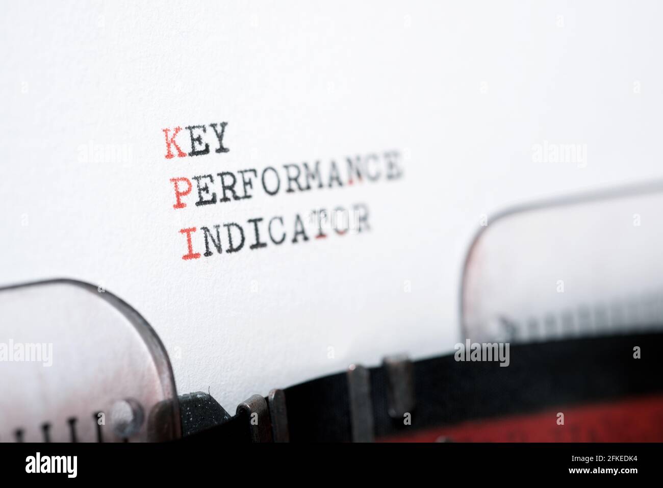 Key performance indicator phrase written with a typewriter Stock Photo ...