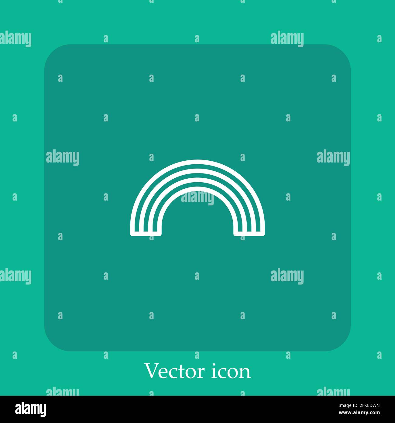 rainbow vector icon linear icon.Line with Editable stroke Stock Vector ...
