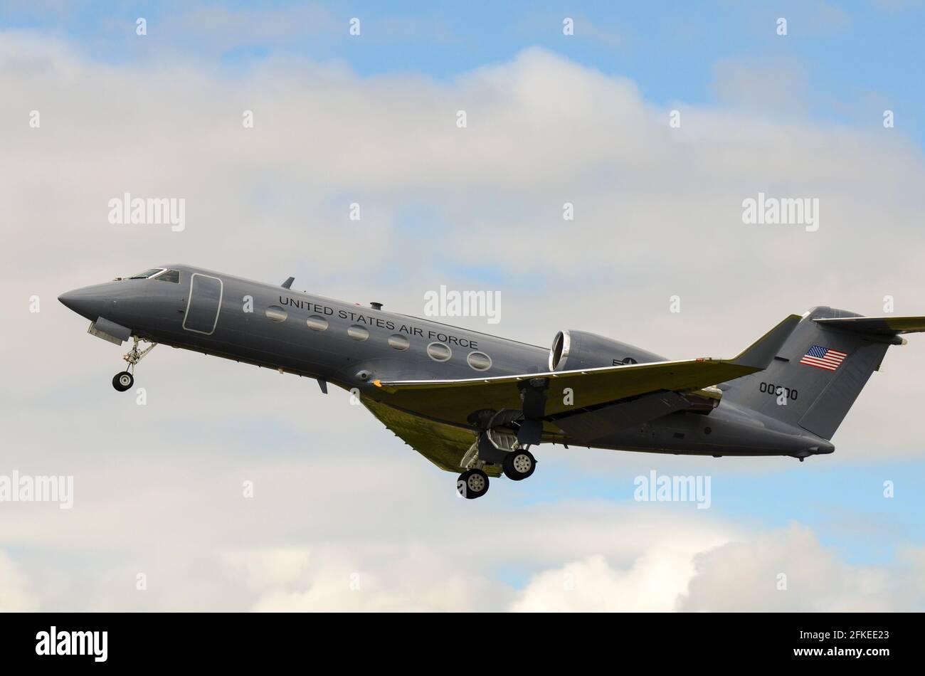 United States Air Force Gulfstream C-20H VIP jet plane departing the ...