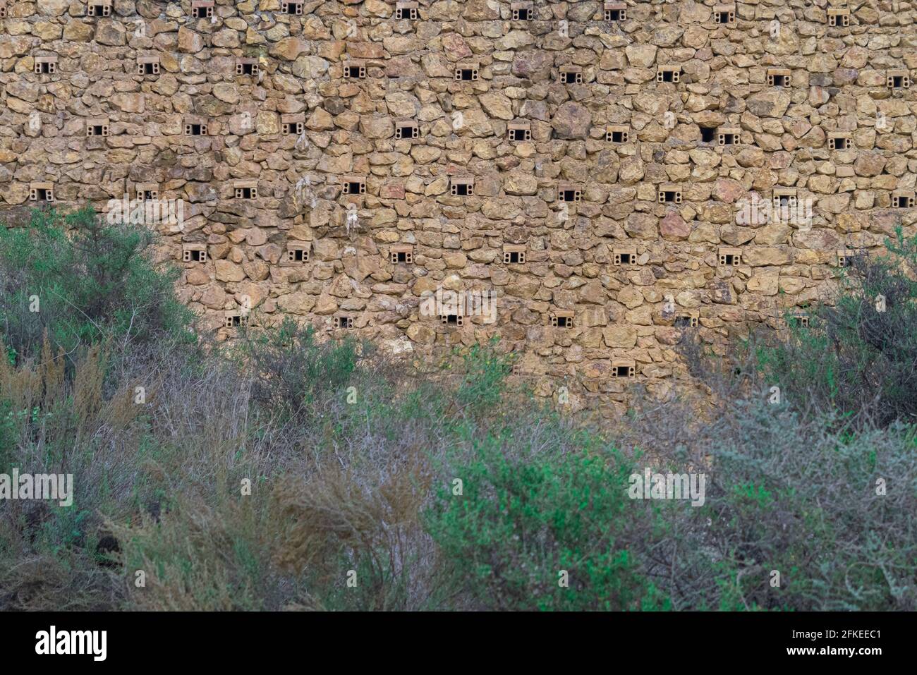 Stone walls of the Abandoned Mines of Mazarrón. Murcia region. Spain ...