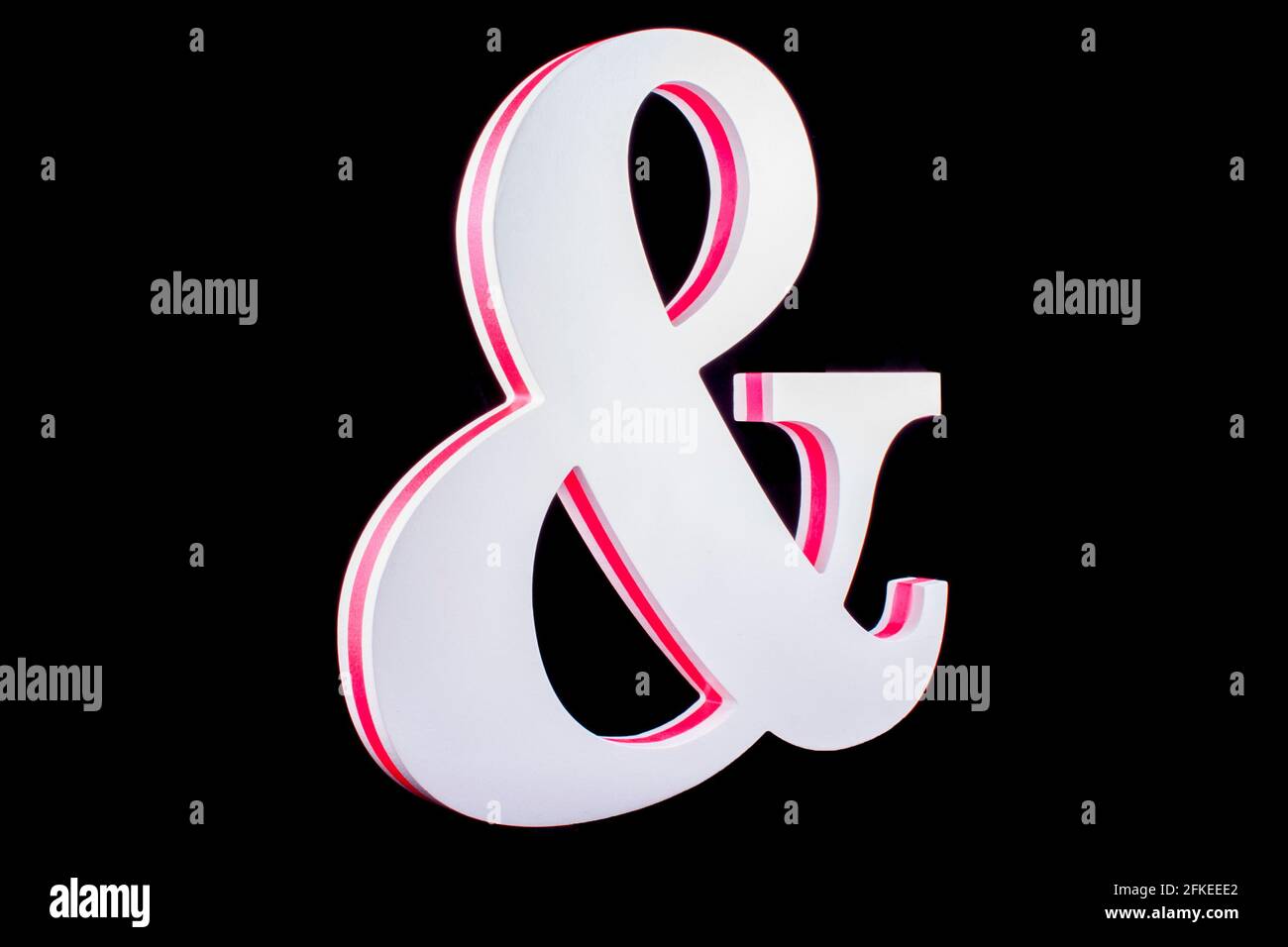& sign isolated on a white background Stock Photo - Alamy