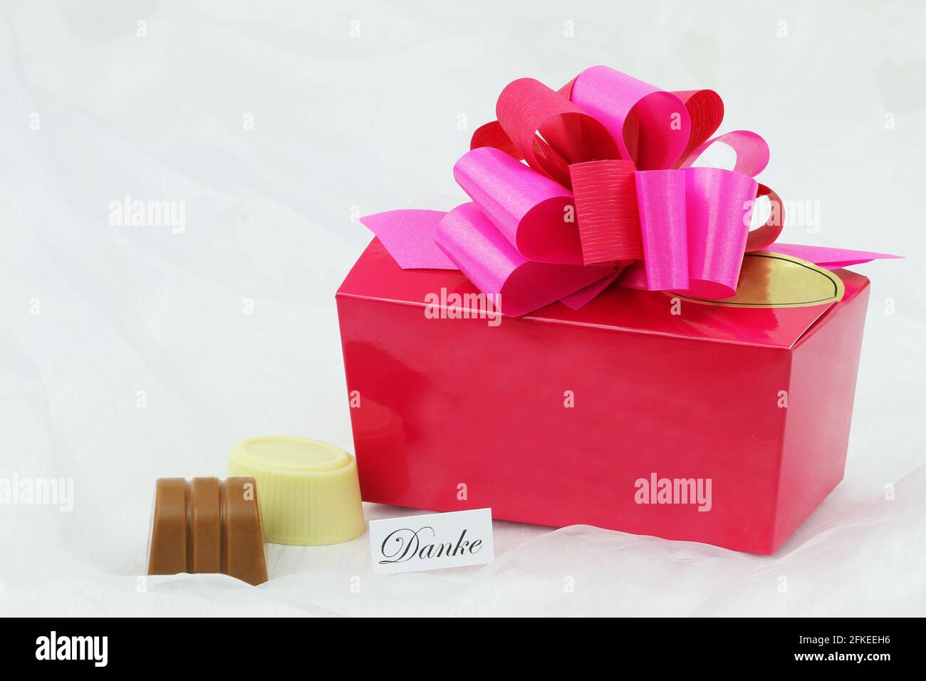 Danke (thank you in German) card with luxurious box of chocolates Stock ...