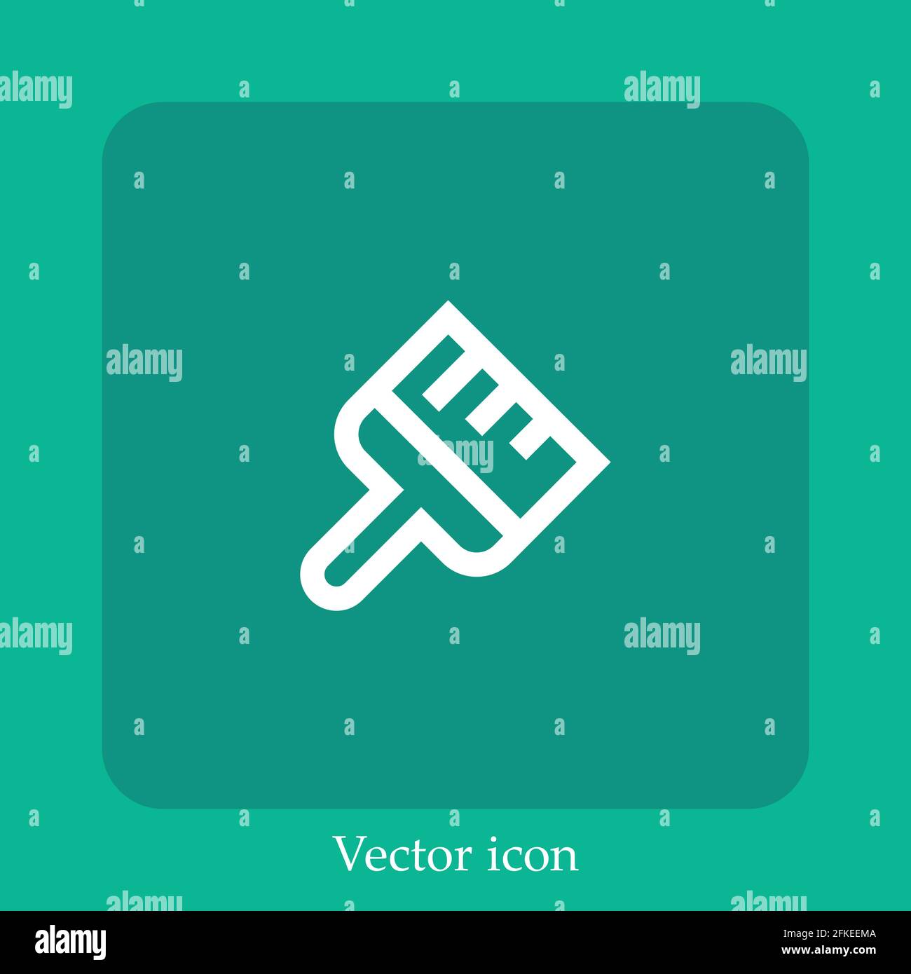 brush vector icon linear icon.Line with Editable stroke Stock Vector ...