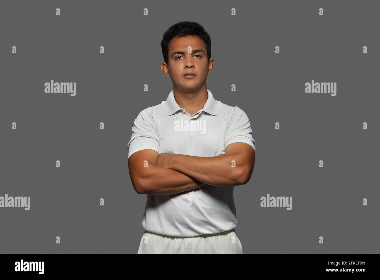 A portrait of a cricket player Stock Photo - Alamy