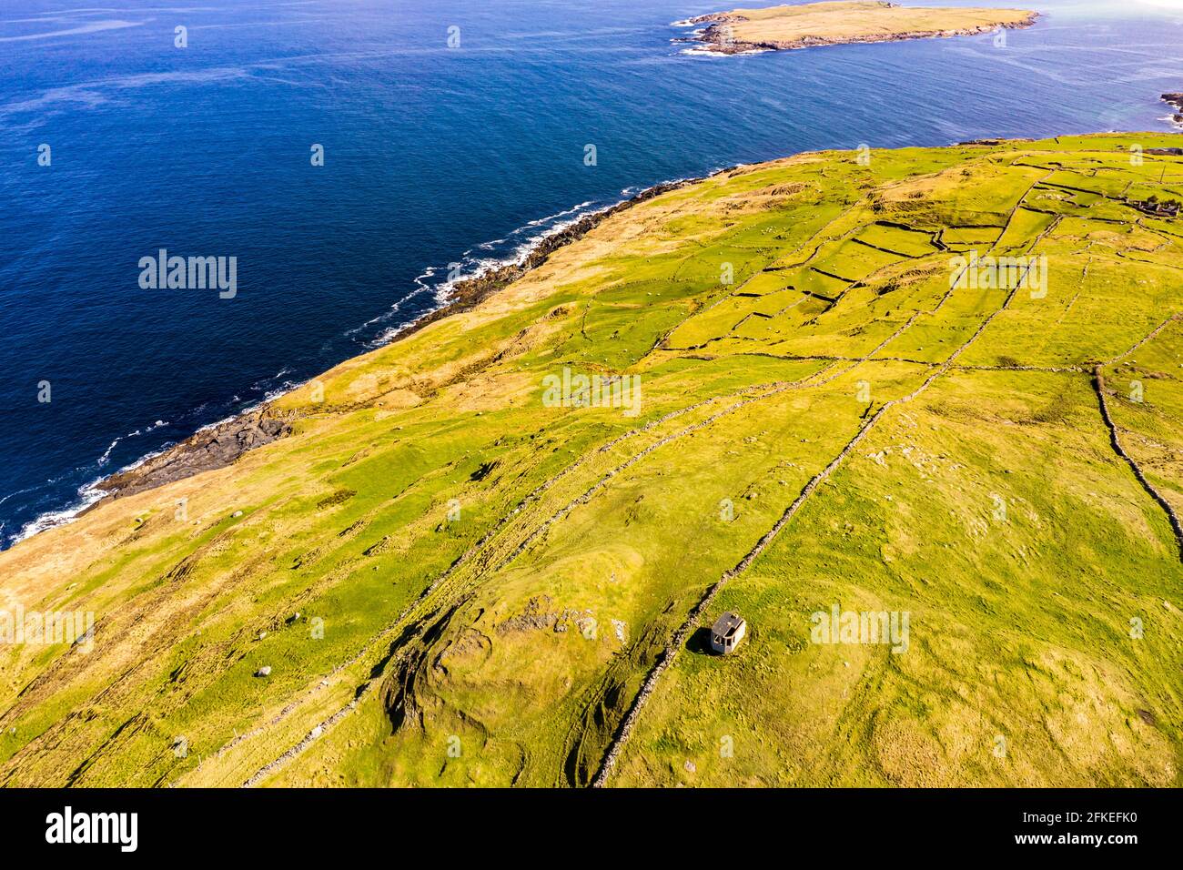 Aerial view of Dunmore Head by Portnoo in County Donegal, Ireland Stock ...