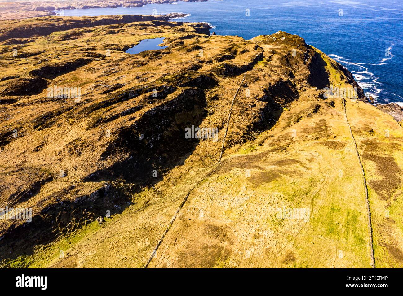 Aerial view of Dunmore Head by Portnoo in County Donegal, Ireland Stock ...
