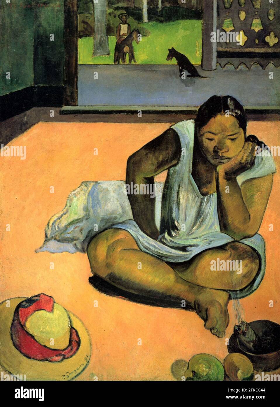 The Brooding Woman (Te Faaturuma), 1891, Oil on canvas. 91,2 x 68,7 cm ...