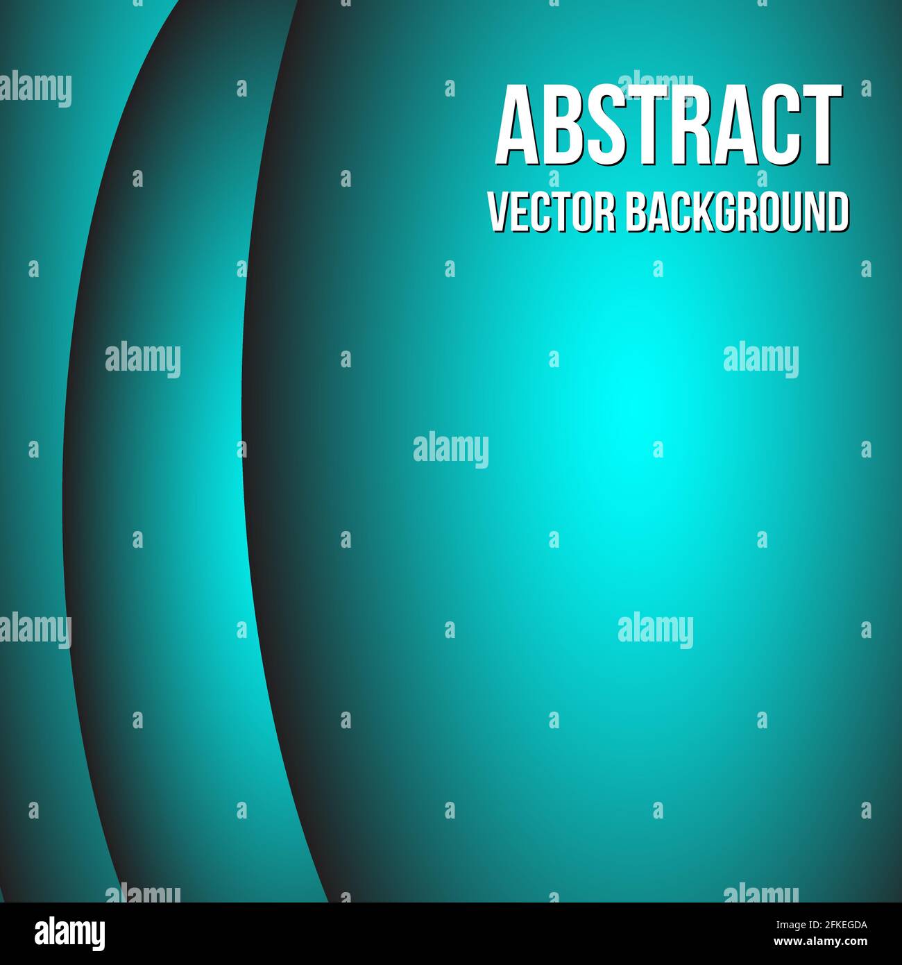 Mint green curve lines. Wavy abstract vector background. Easy to edit ...
