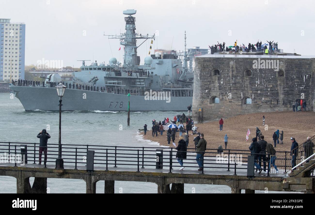 The Royal Navy Type 23 frigate HMS Kent, part of the Carrier Strike ...