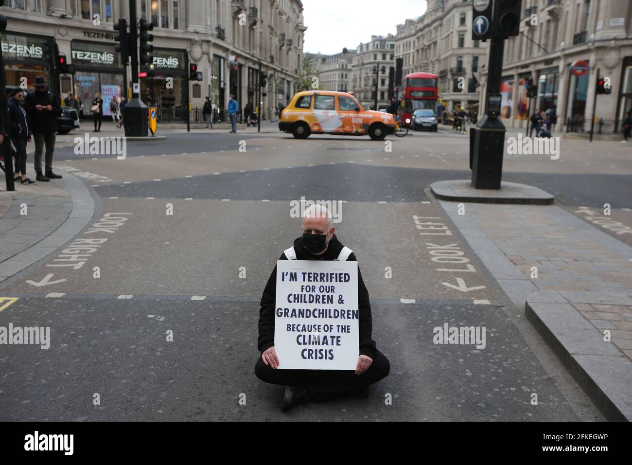 London, England, UK. 1st May, 2021. An Extinction Rebellion activist ...