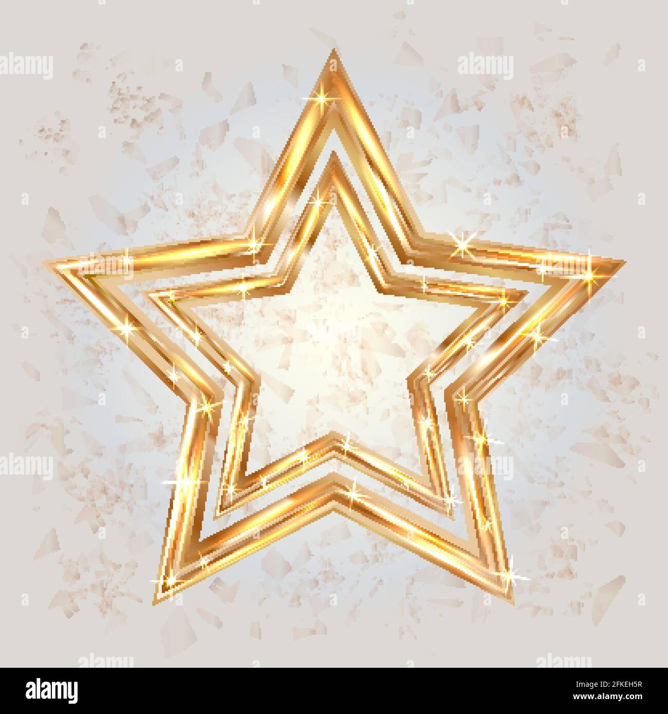 Bright golden star. Luxury gold vector illustration. Easy to edit ...