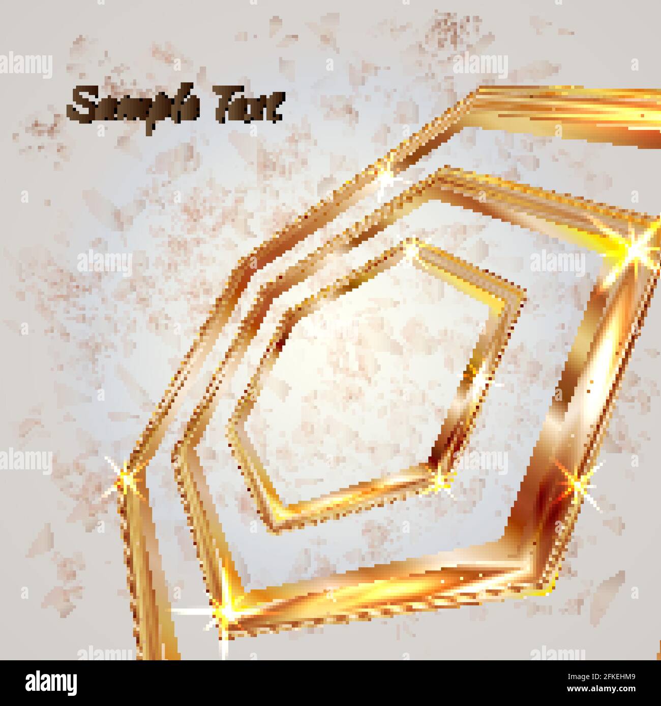 Bright golden hexagon. Luxury gold vector illustration. Easy to edit ...