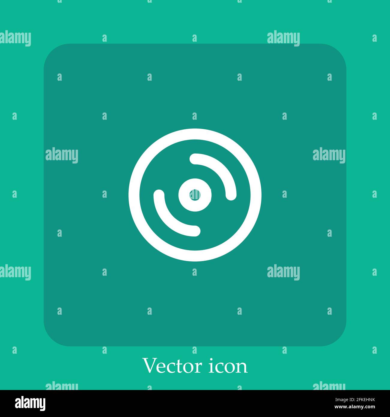 disc vector icon linear icon.Line with Editable stroke Stock Vector ...