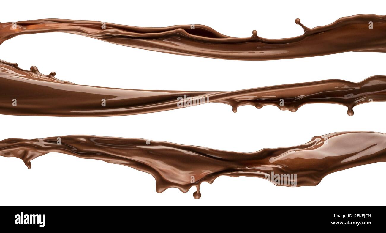 Chocolate splash isolated on white background Stock Photo - Alamy