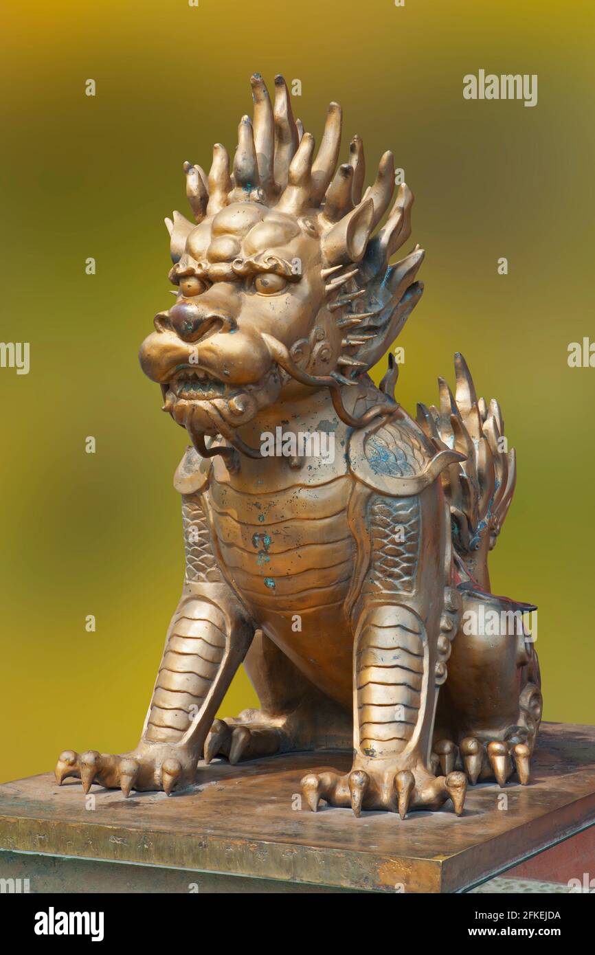 The mythical creature Kylin Oilins a symbol of power in China guarding ...