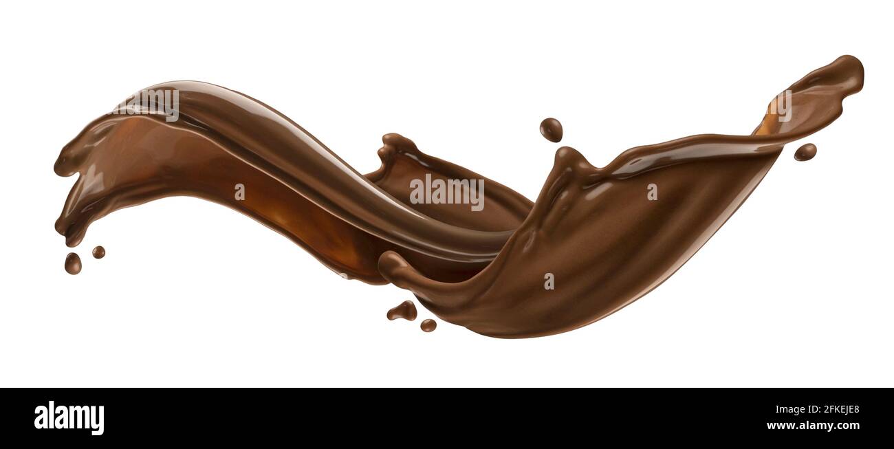 Chocolate splash isolated on white background Stock Photo - Alamy