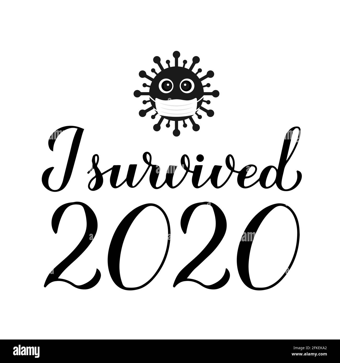 I survived 2020 calligraphy hand lettering. Funny quarantine quote ...