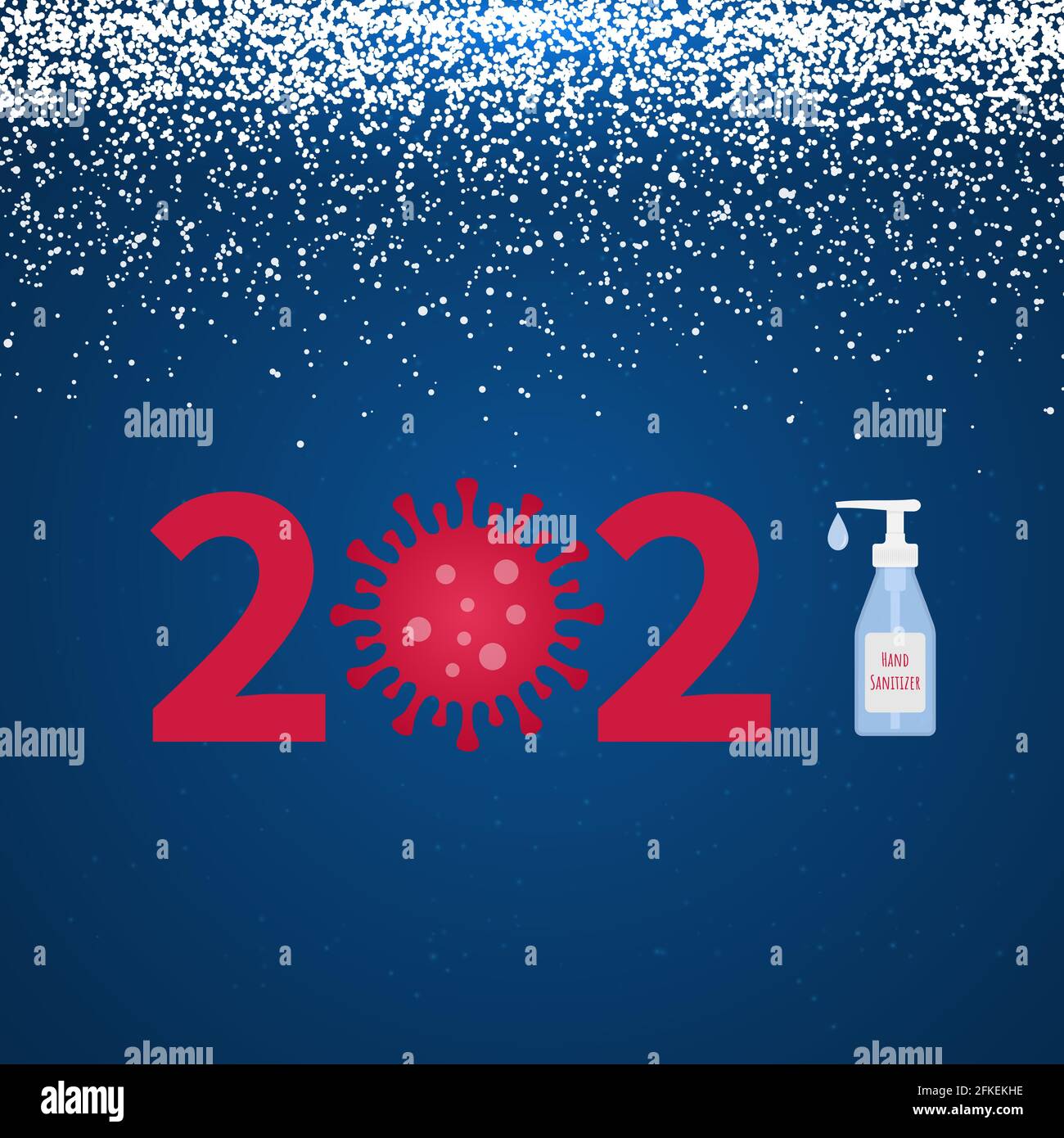 2021 numbers with virus and hand sanitizer. Coronavirus covid-19 ...