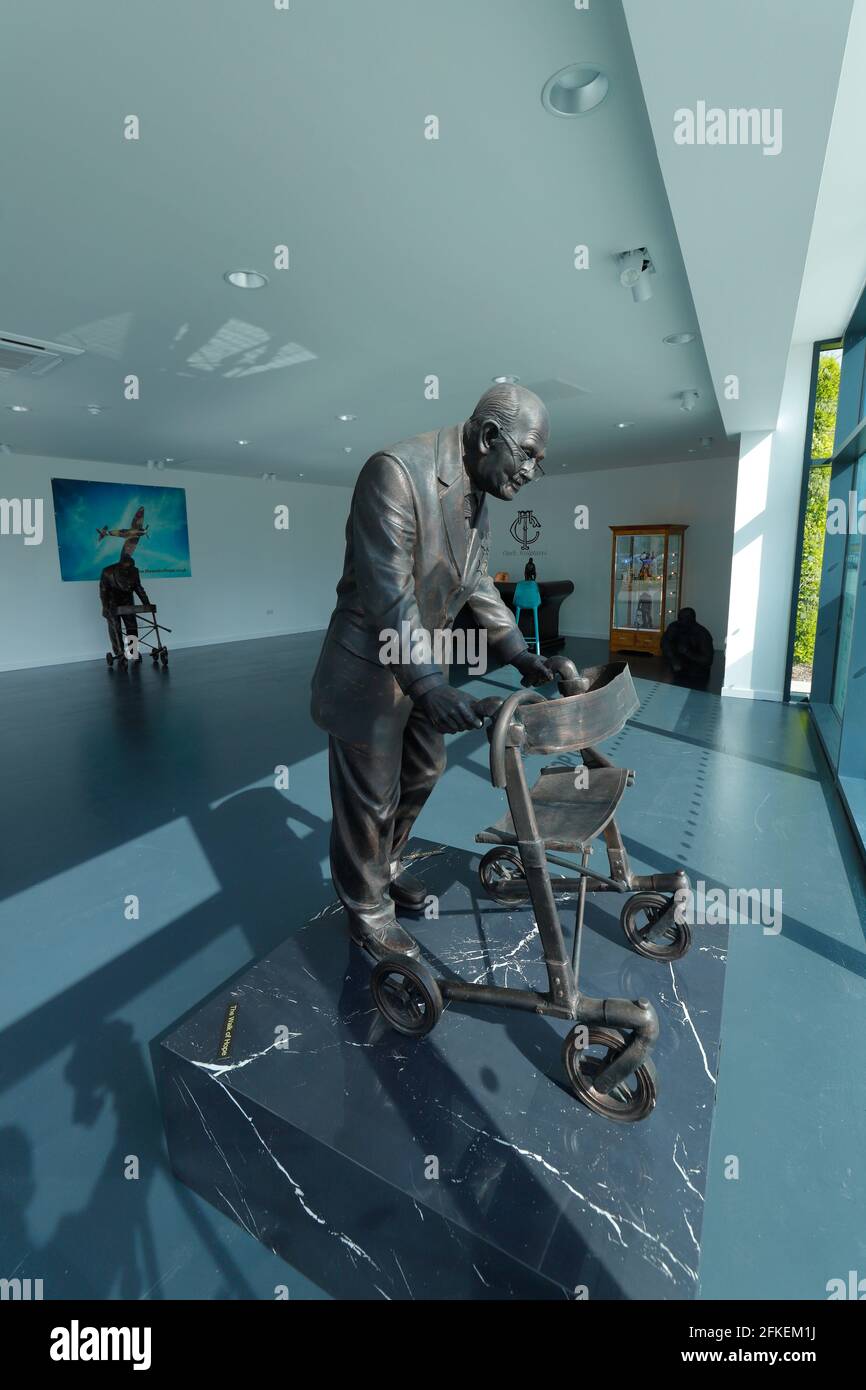 Resin & bronze statues of Sir Captain Tom Moore on display in Clark ...