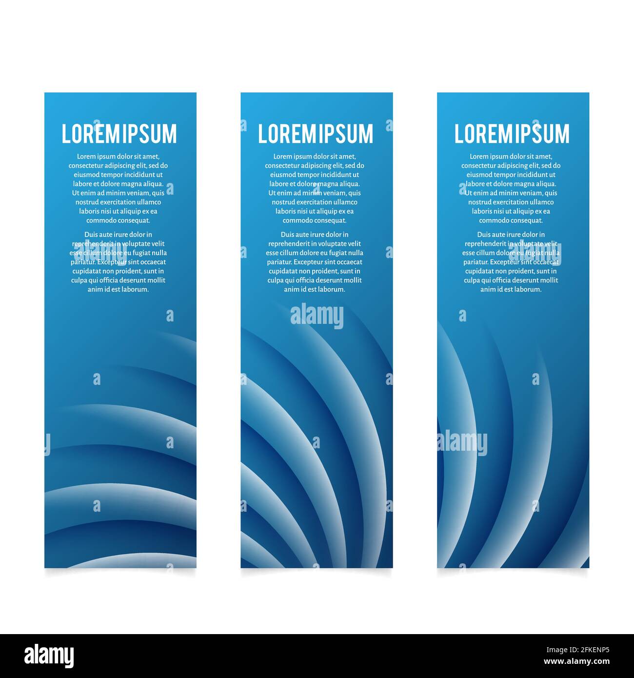 Abstract wavy background. Set of 3 vertical website banner layouts ...