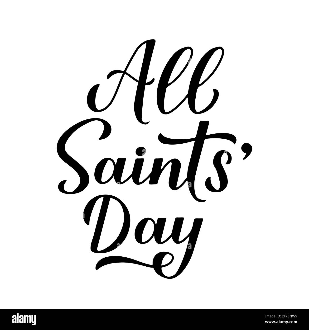 All Saints Day calligraphy hand lettering isolated on white. Vector ...