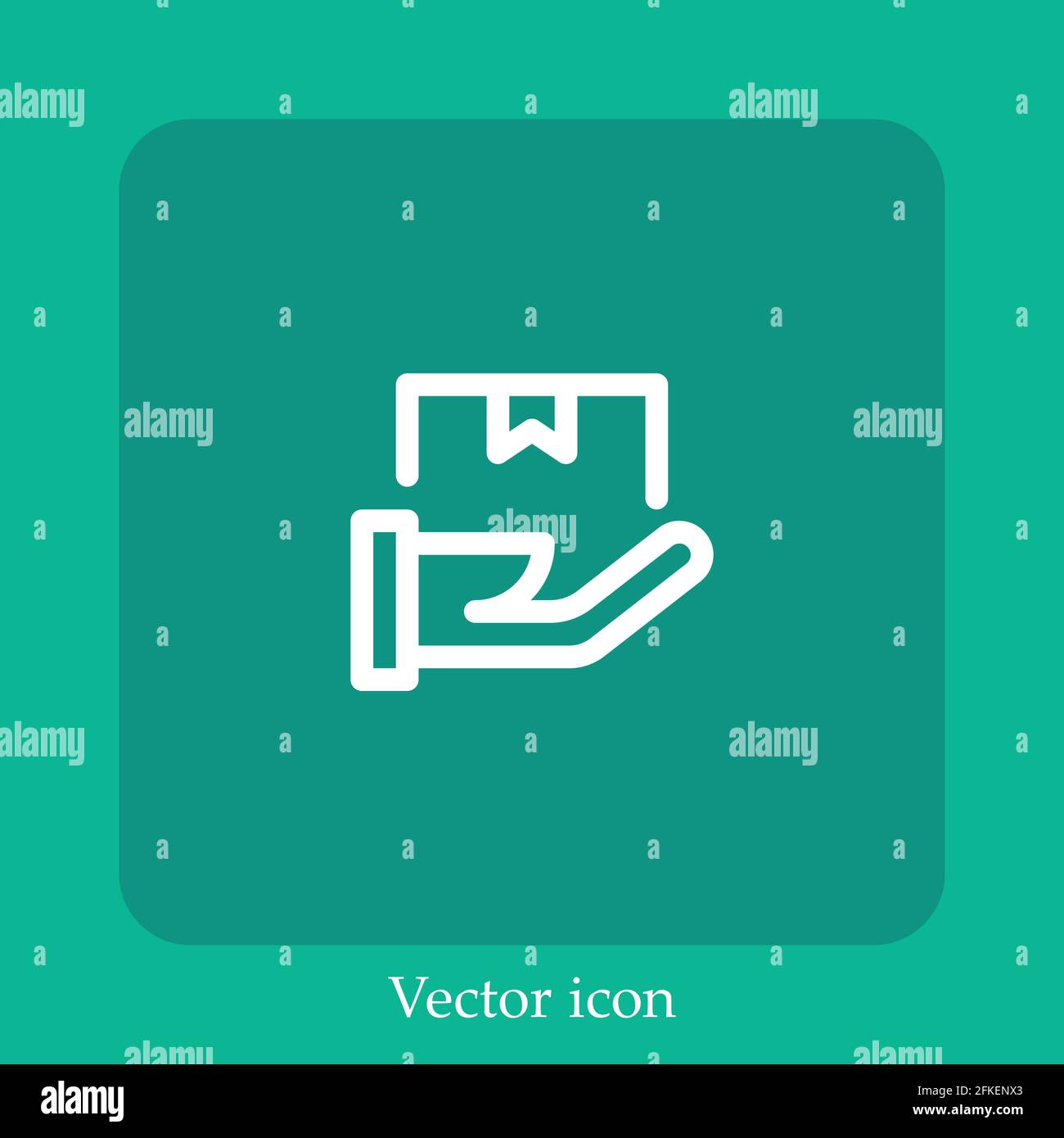 box vector icon linear icon.Line with Editable stroke Stock Vector ...