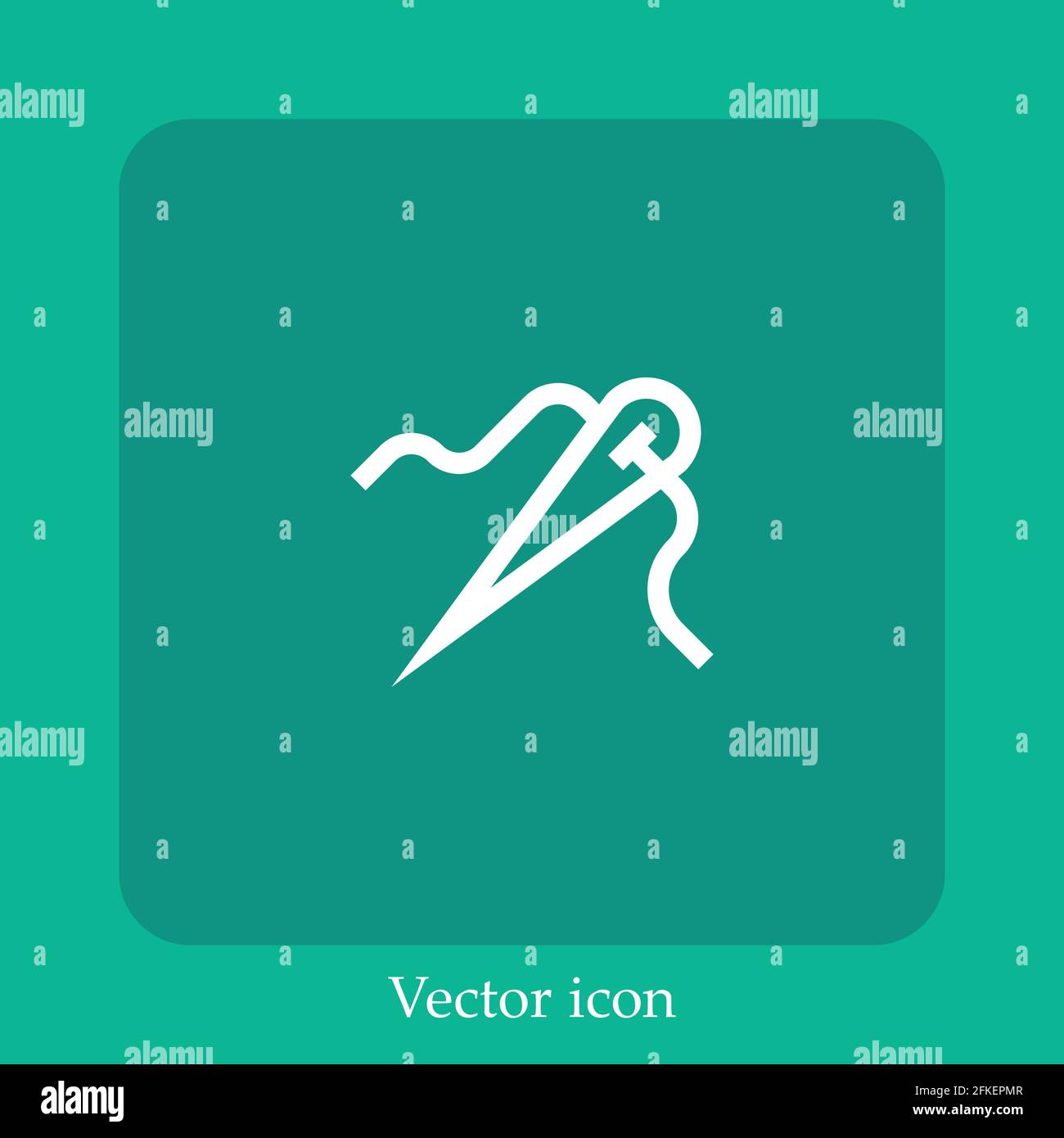 sew vector icon linear icon.Line with Editable stroke Stock Vector ...