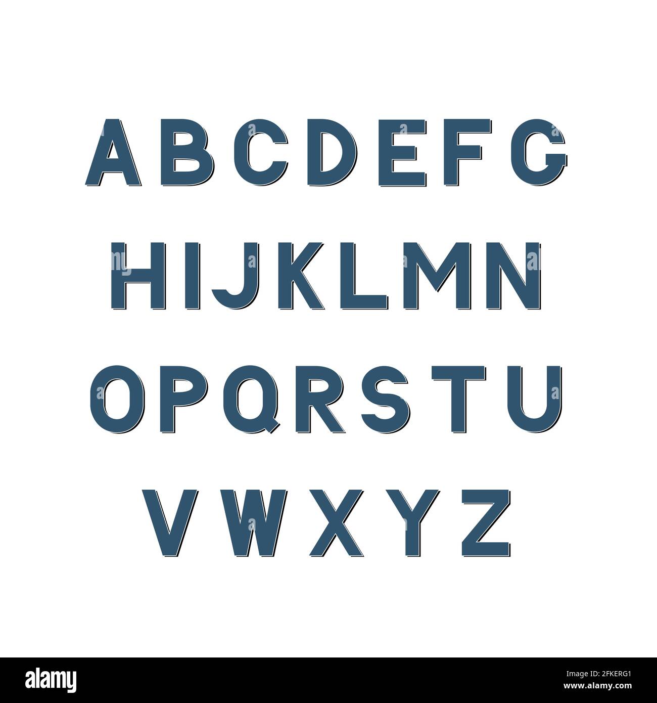 Retro vector alphabet. Bold English letters A-Z with shadow isolated on ...