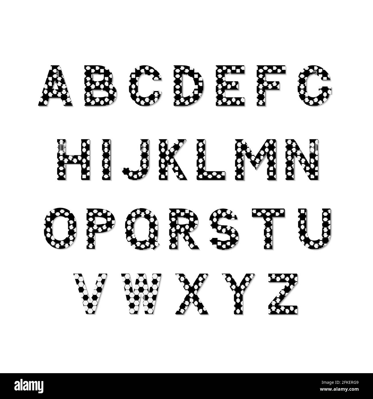 Football vector alphabet isolated on white. Letters A-Z with soccer ...