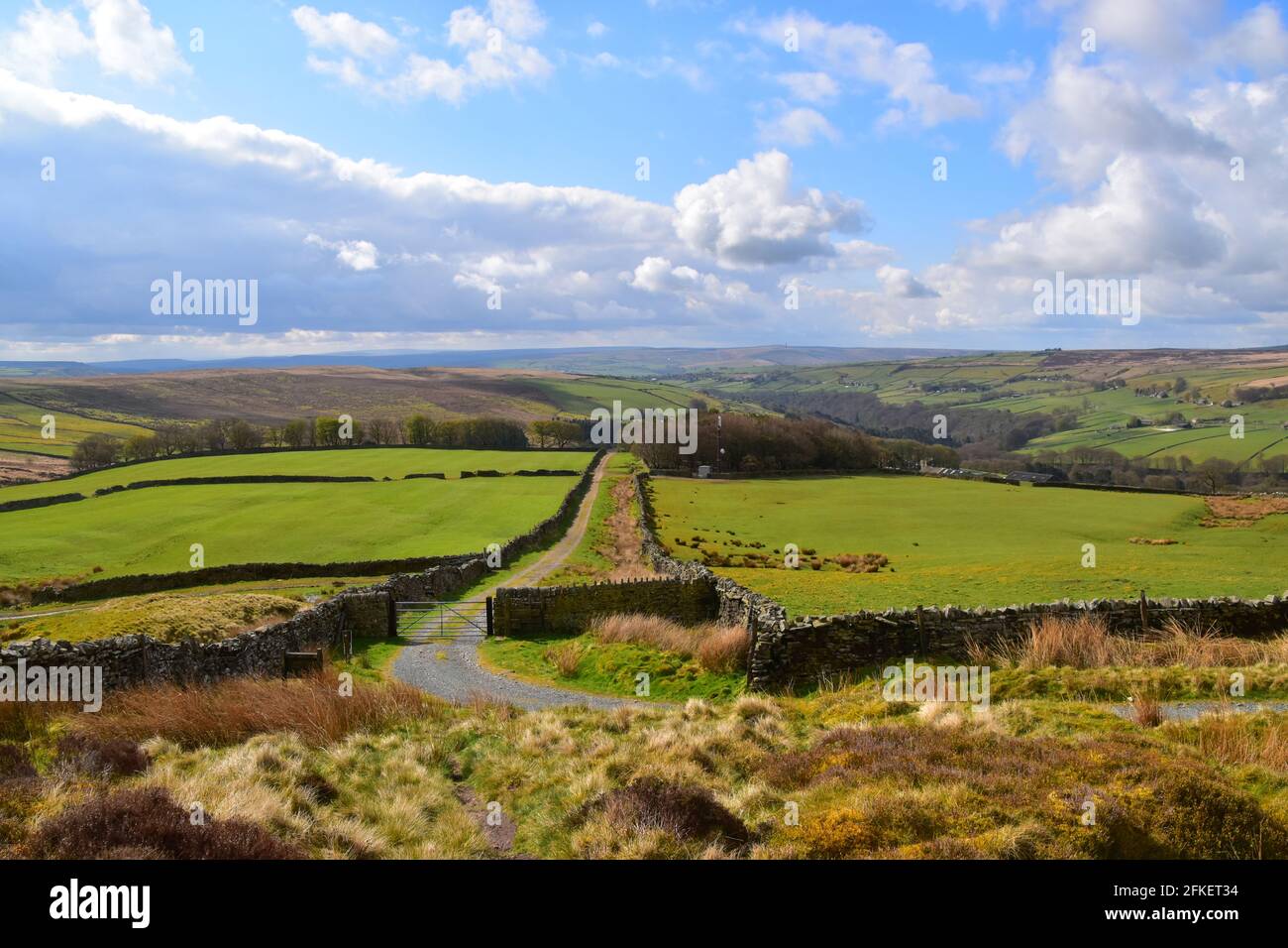Wadsworth Moor looking over Hardcastle Crags to Hebden Bridge, Walshaw ...