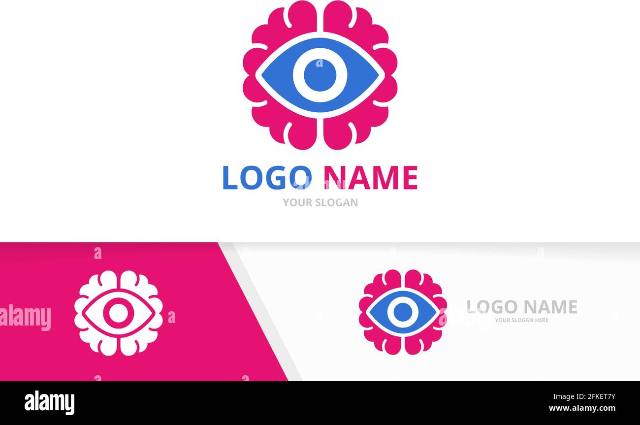Vector eye and brain logo combination. Unique science logotype design ...