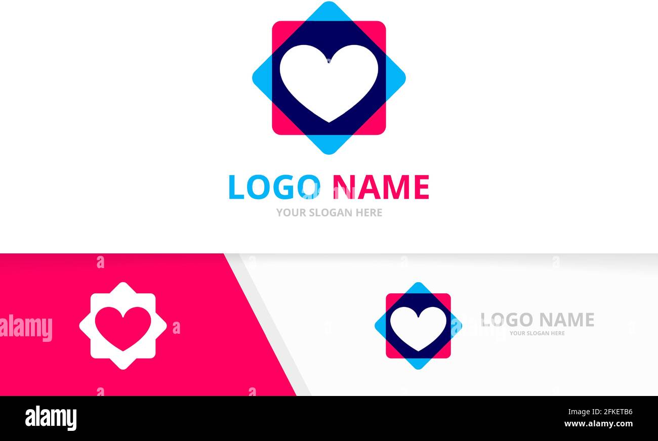 Heart logo combination. Commercial love logotype concept template Stock ...
