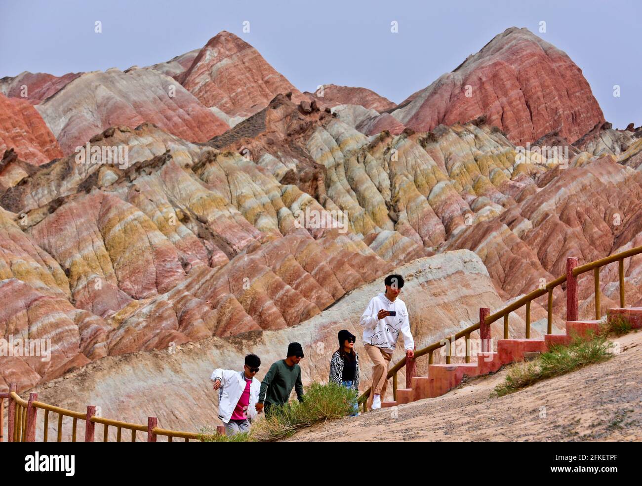 ZHANGYE, CHINA - MAY 1, 2021 - Tourists from all over the country flock ...