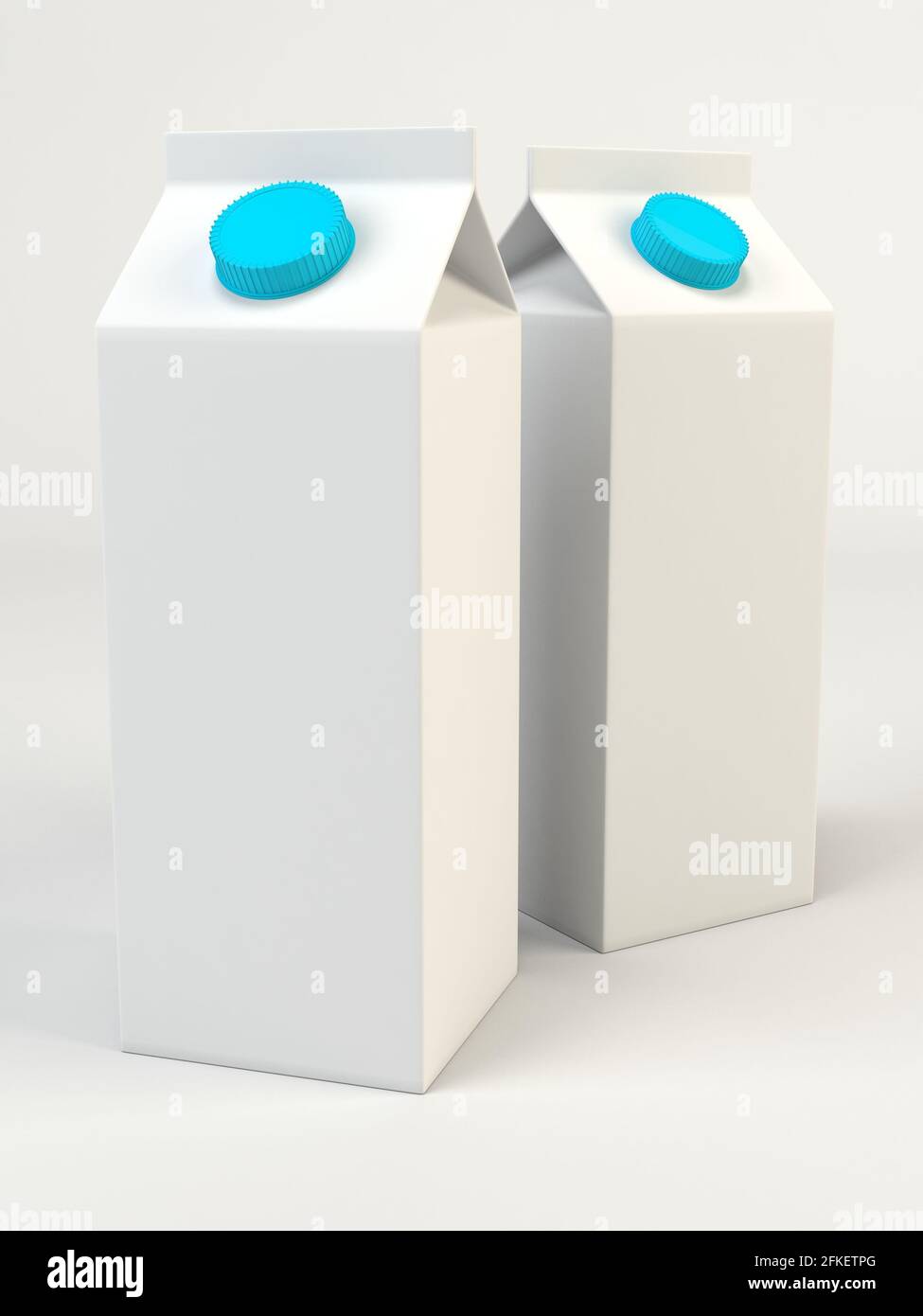 White carton pack for milk with blue lid Stock Photo - Alamy