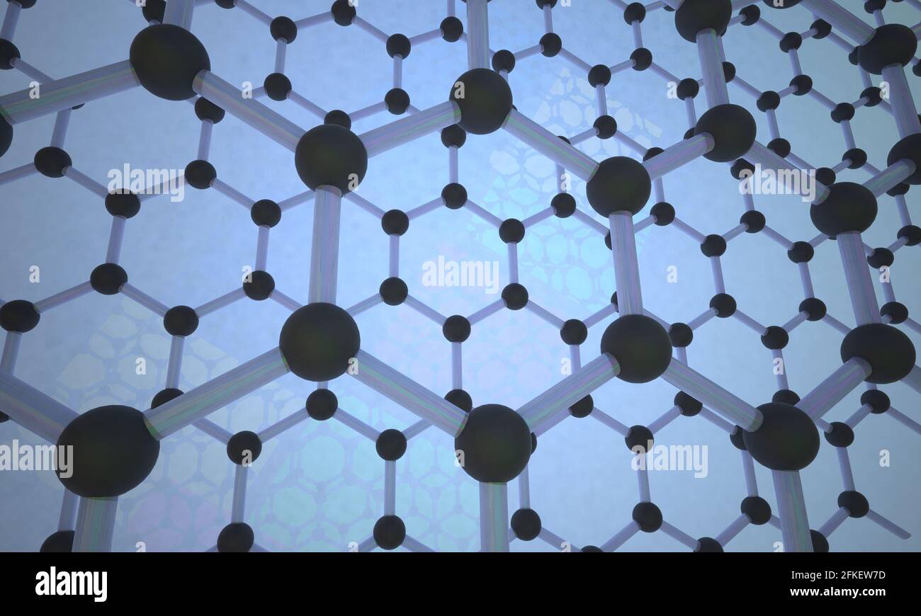 Graphene crystal lattice. 3D visualization Stock Photo - Alamy