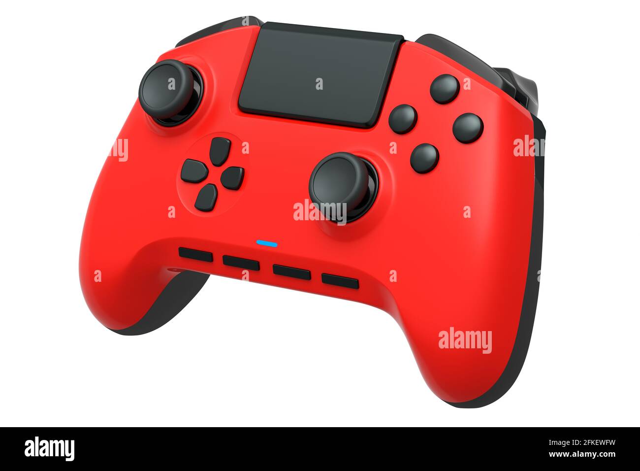 Realistic red video game controller on white background Stock Photo - Alamy