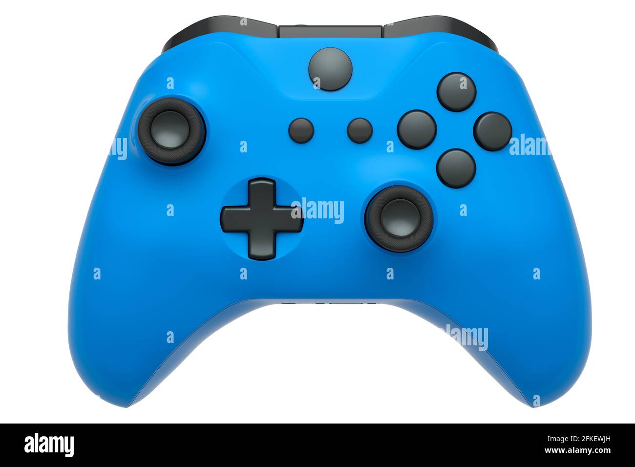 Realistic blue video game controller on white background Stock Photo ...