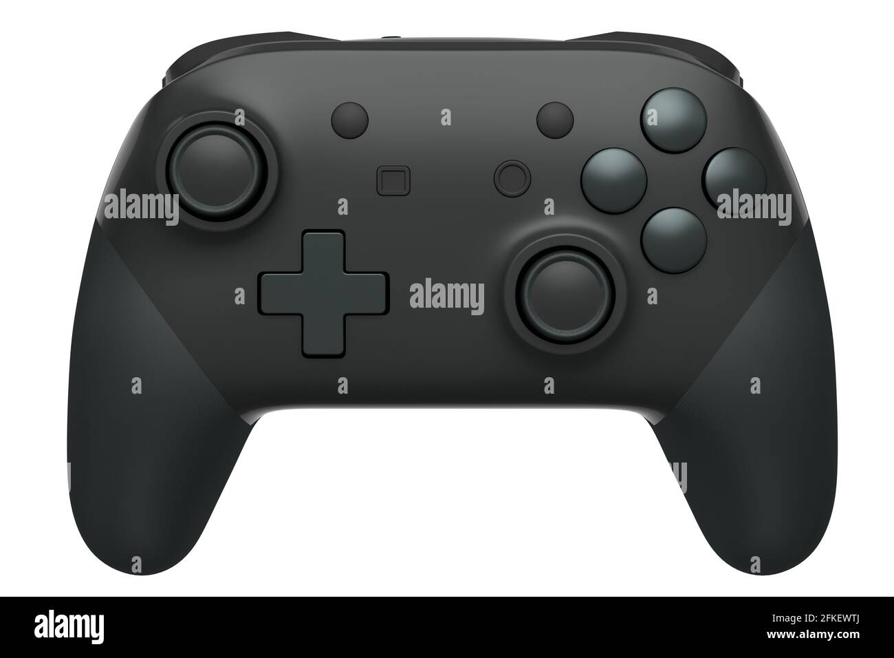Realistic black video game controller on white background Stock Photo ...