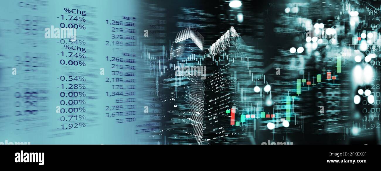 digital index number graph line of trade stock market and index number ...