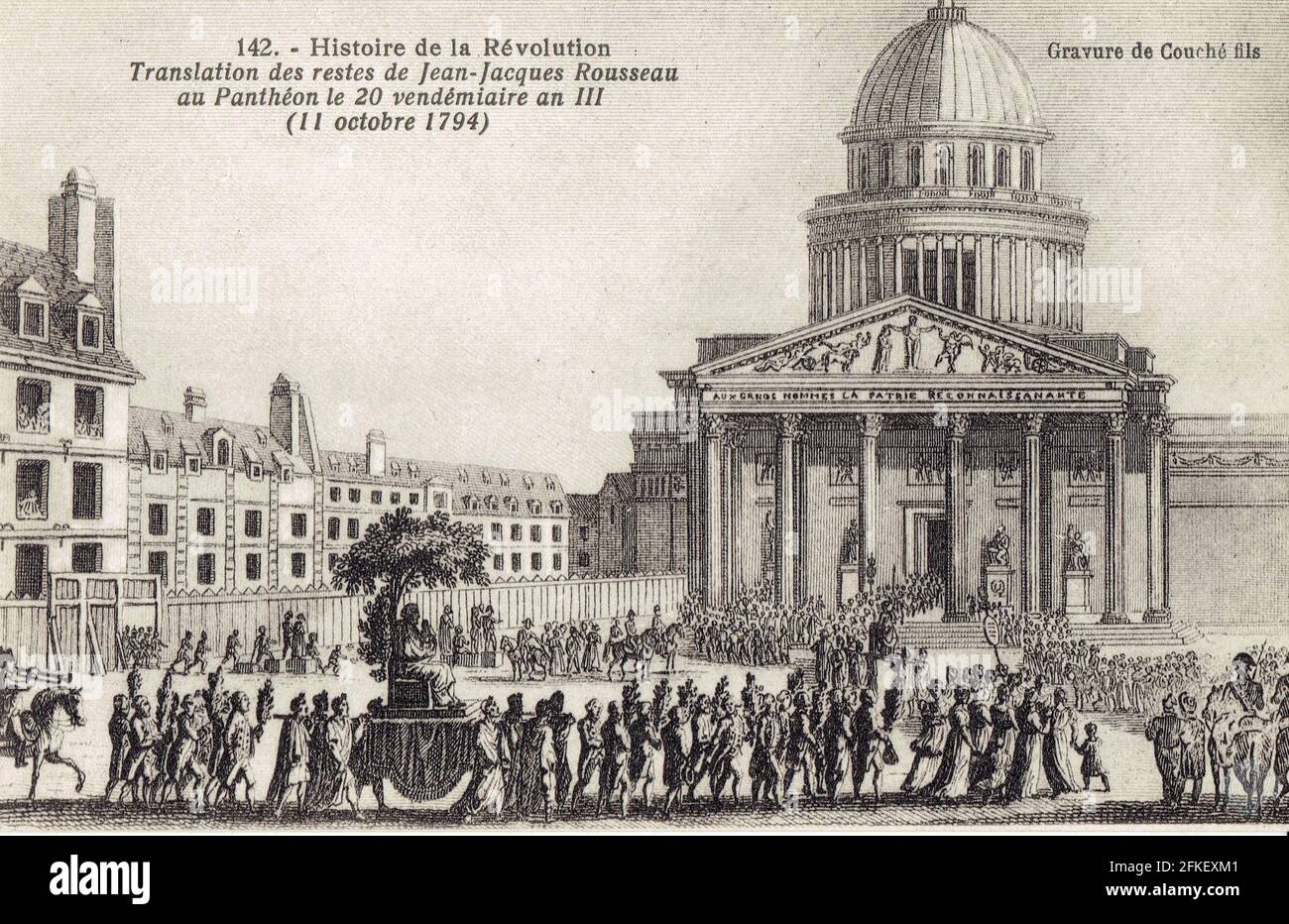 transfert du corps de Jean Jacques Rousseau au Panthéon le 11 octobre ...