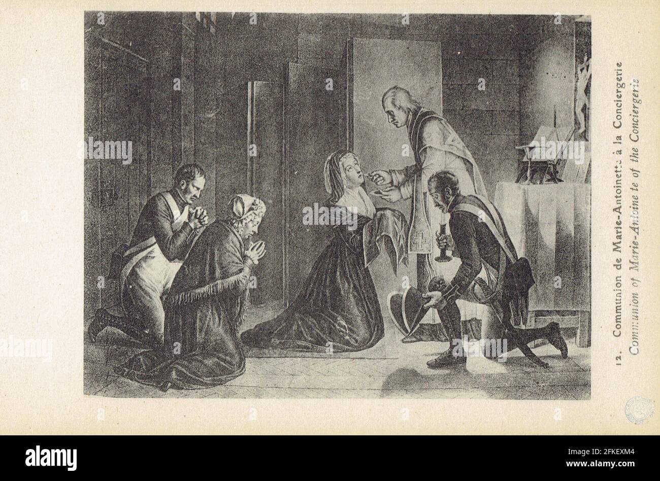 communion de Marie Antoinette à la prison de la Conciergerie Stock ...