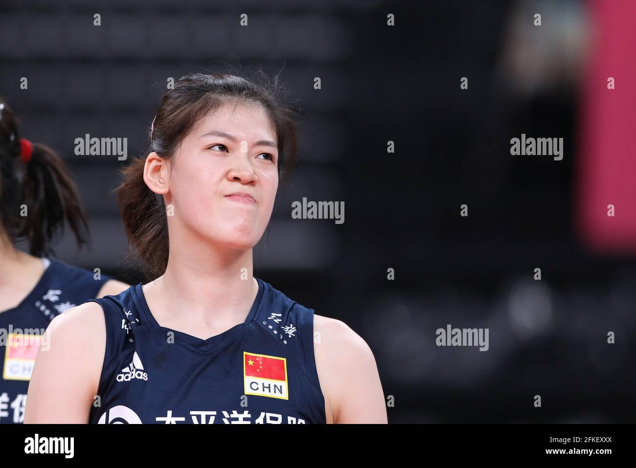 Tokyo, Japan. 1st May, 2021. Li Yingying of China reacts during a Tokyo Challenge 2021 women's ...