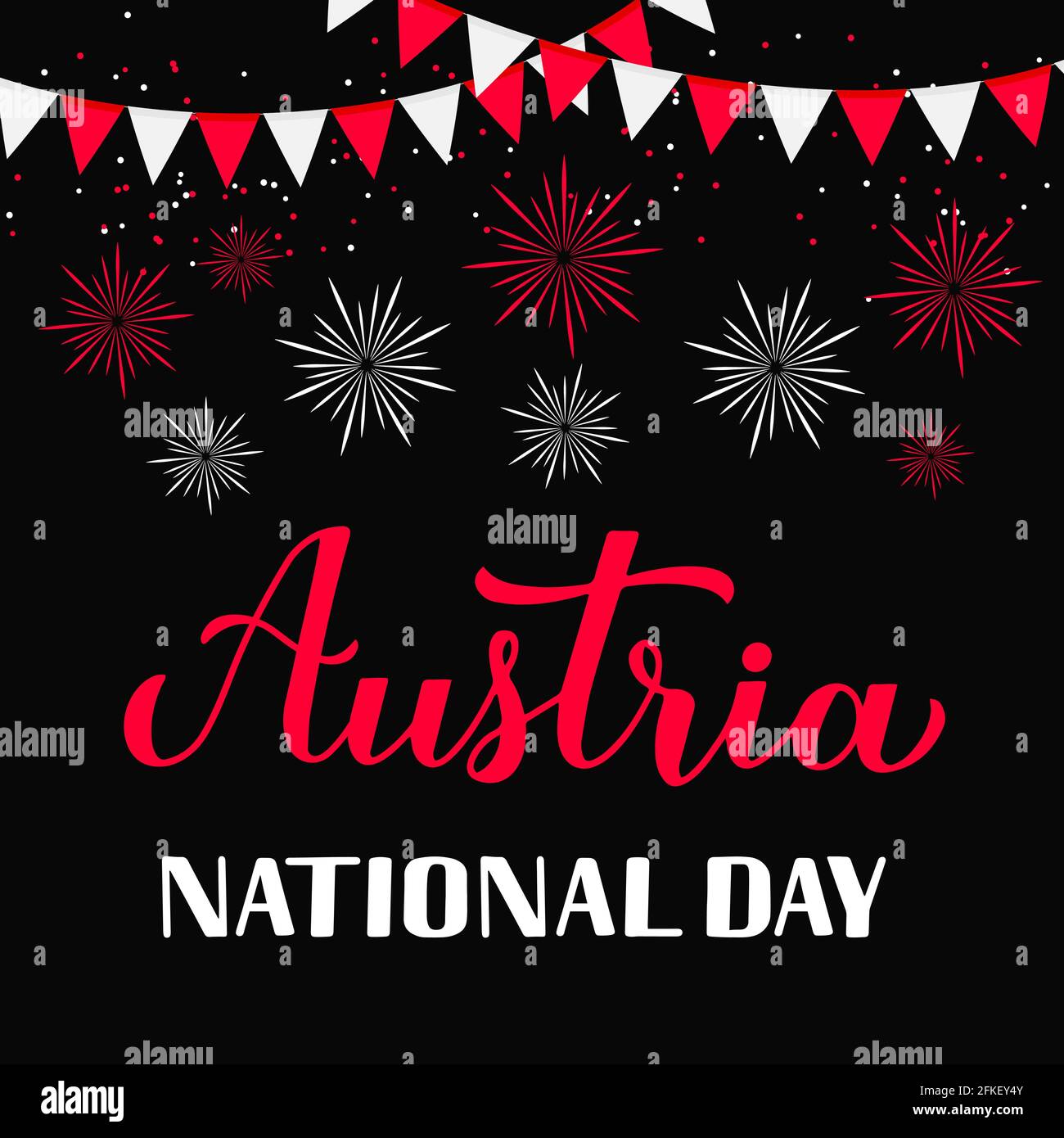 Austria National Day calligraphy hand lettering with flags and ...
