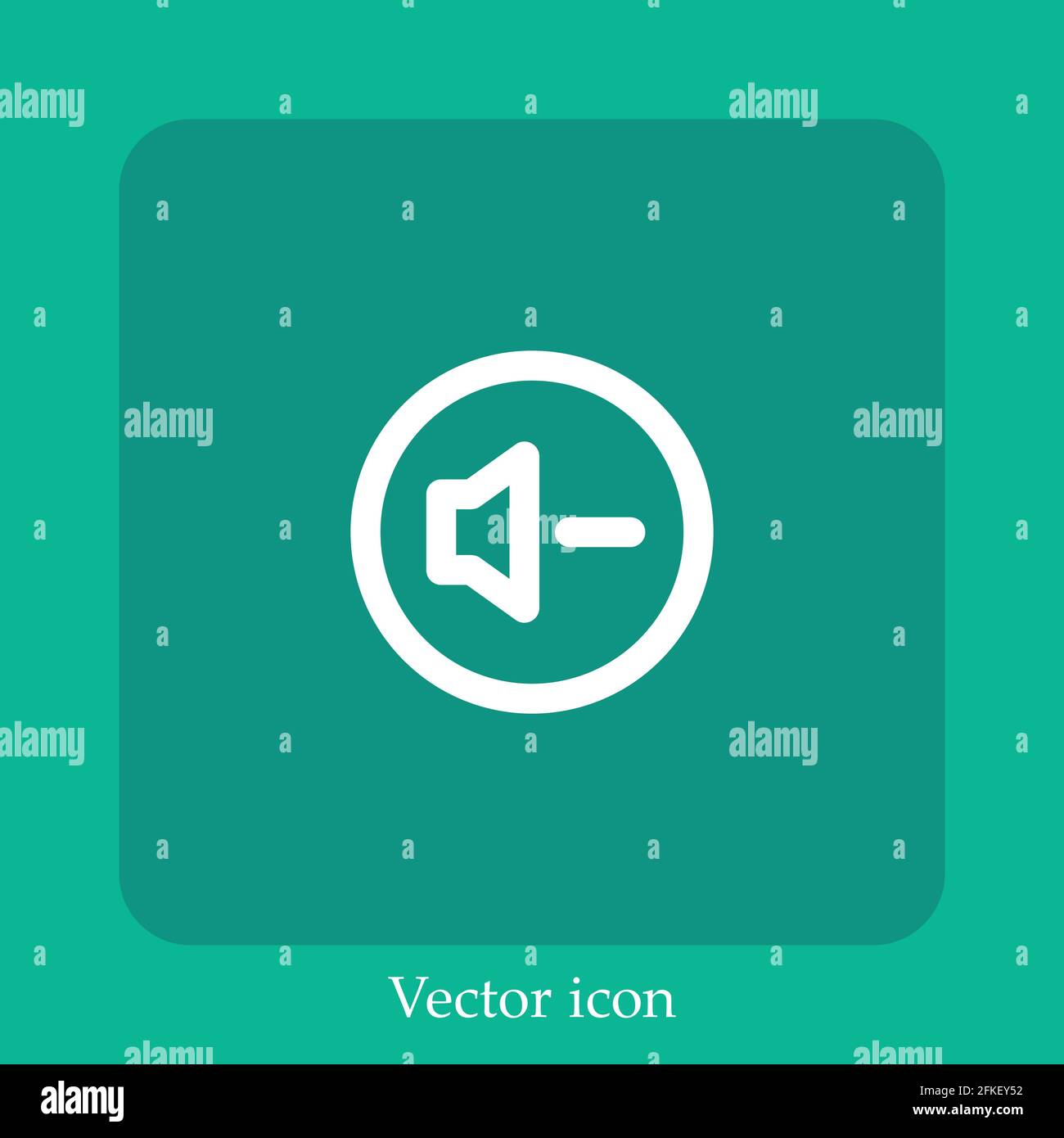 volume down vector icon linear icon.Line with Editable stroke Stock ...