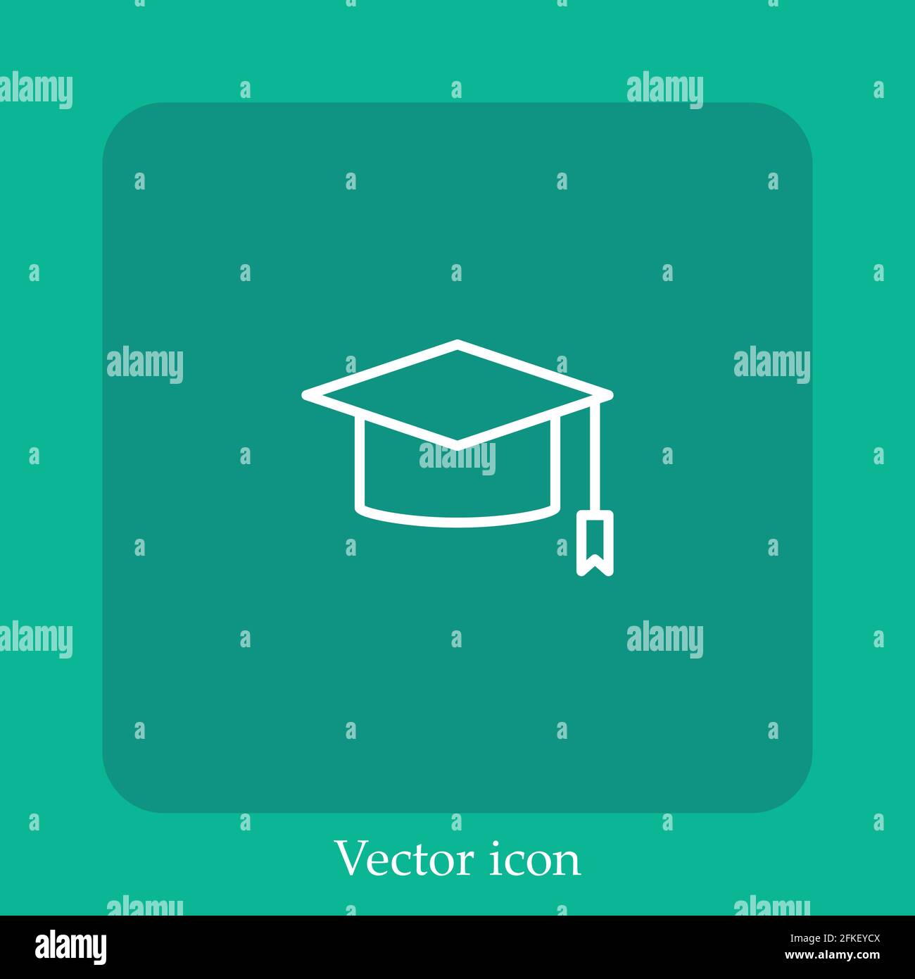 mortarboard vector icon linear icon.Line with Editable stroke Stock ...