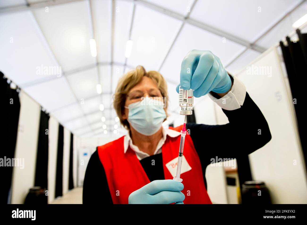The Hague, The Netherlands. 1st May, 2021. Vaccination location at the ...