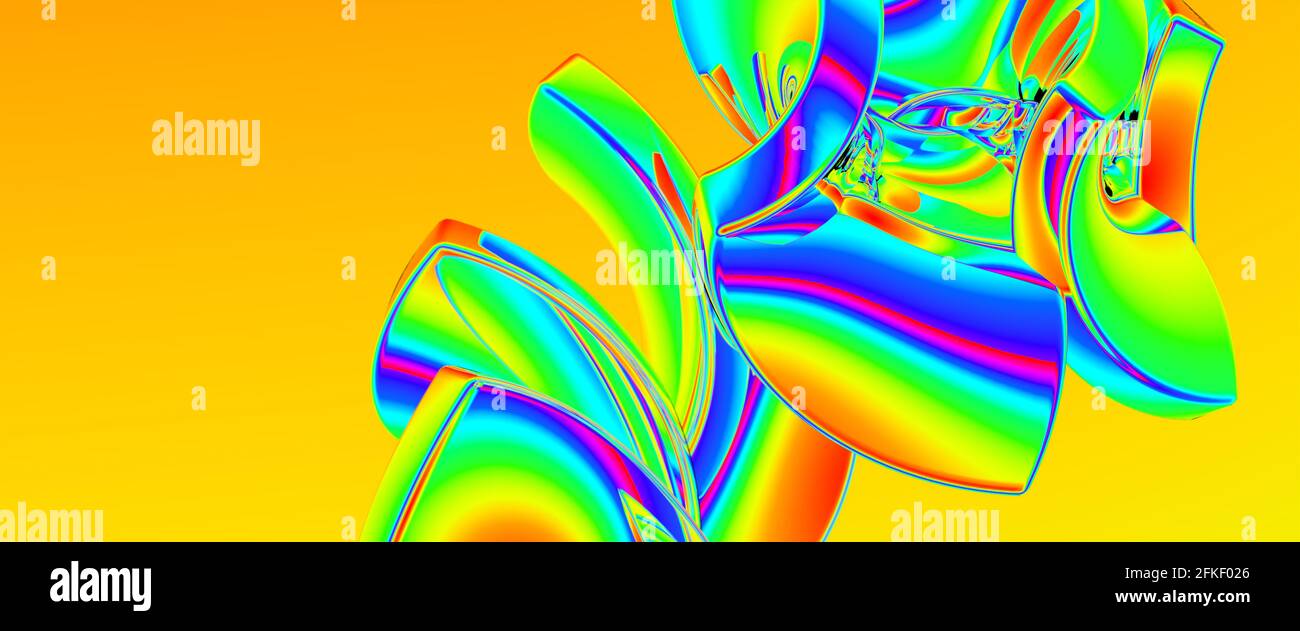Abstract curved forms rainbow color background Stock Photo - Alamy