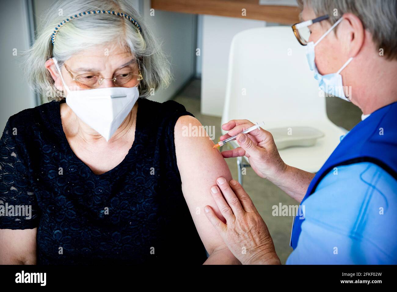 The Hague, The Netherlands. 1st May, 2021. Vaccination location at the ...