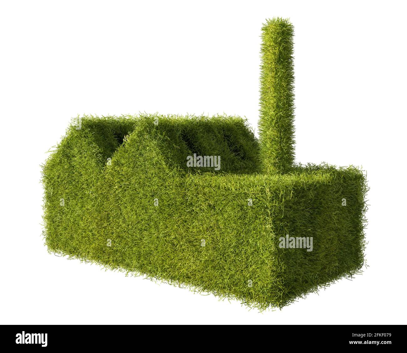 Factory building made from grass. Concept for green new deal and ...